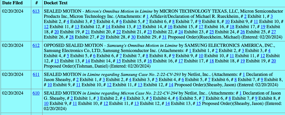 NetList Inc (NLST): $NLST Stokd, All the parties Motions in...
